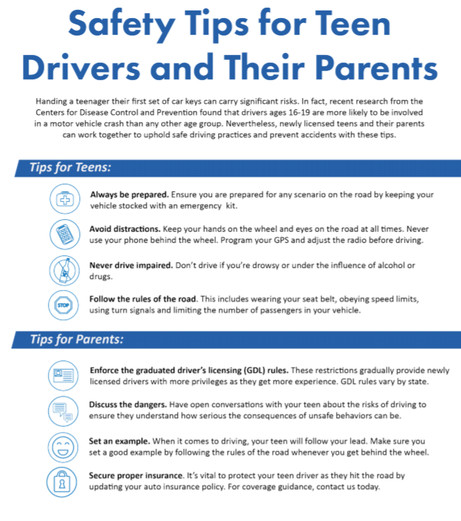 Infographic - Safety Tips for Teen Drivers and Their Parents - SCS ...